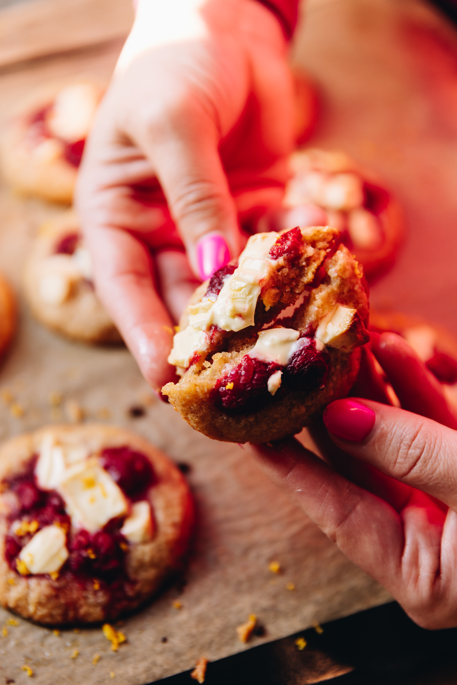 White Chocolate Raspberry Biscuits - WhānauKai